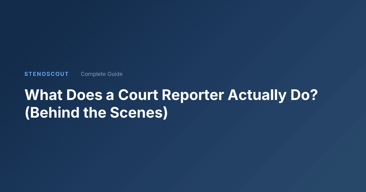 What Does a Court Reporter Actually Do? (Behind the Scenes) | StenoScout